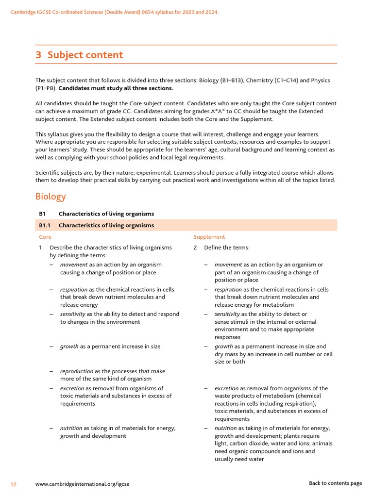 Things to learn in 0654 syllabus 2023 & 2024 | PDF