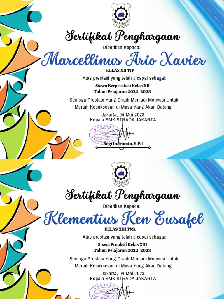 Sertifikat Penghargaan Pdf Pdf