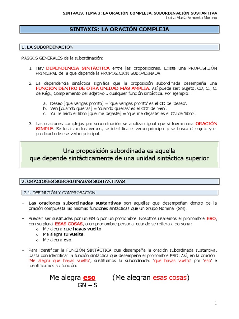 T4-Subordinadas Sustantivas 4eso | PDF