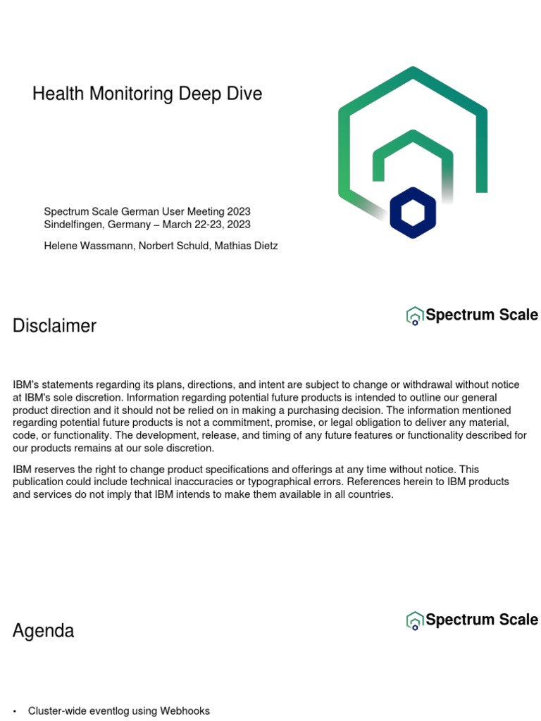 SSUG23DE Spectrum Scale Health Monitoring | PDF
