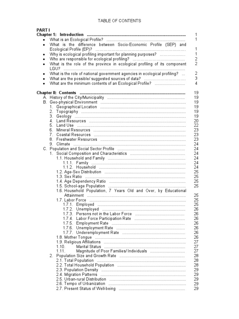Guide To Eco Profiling & LDI Table Construction | PDF | Malnutrition ...