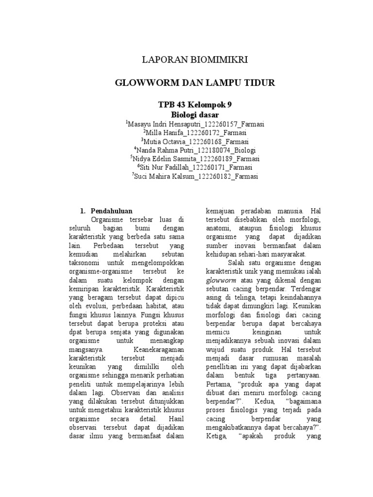 Biomimikri Glowworm untuk Lampu | PDF | Kesehatan Holistik | Sains & Matematika