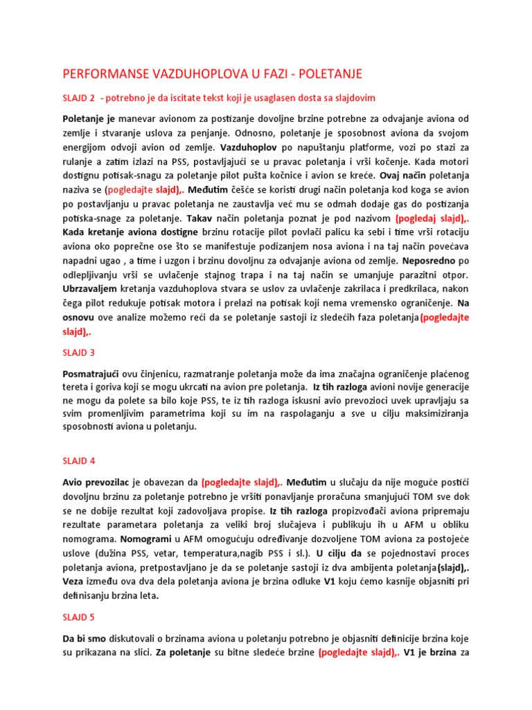 Poletanje kao faza leta analiza brzina.docx | PDF
