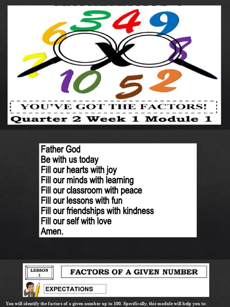 Factors and Multiples in Math 3 Module 1 | PDF | Teaching Methods ...