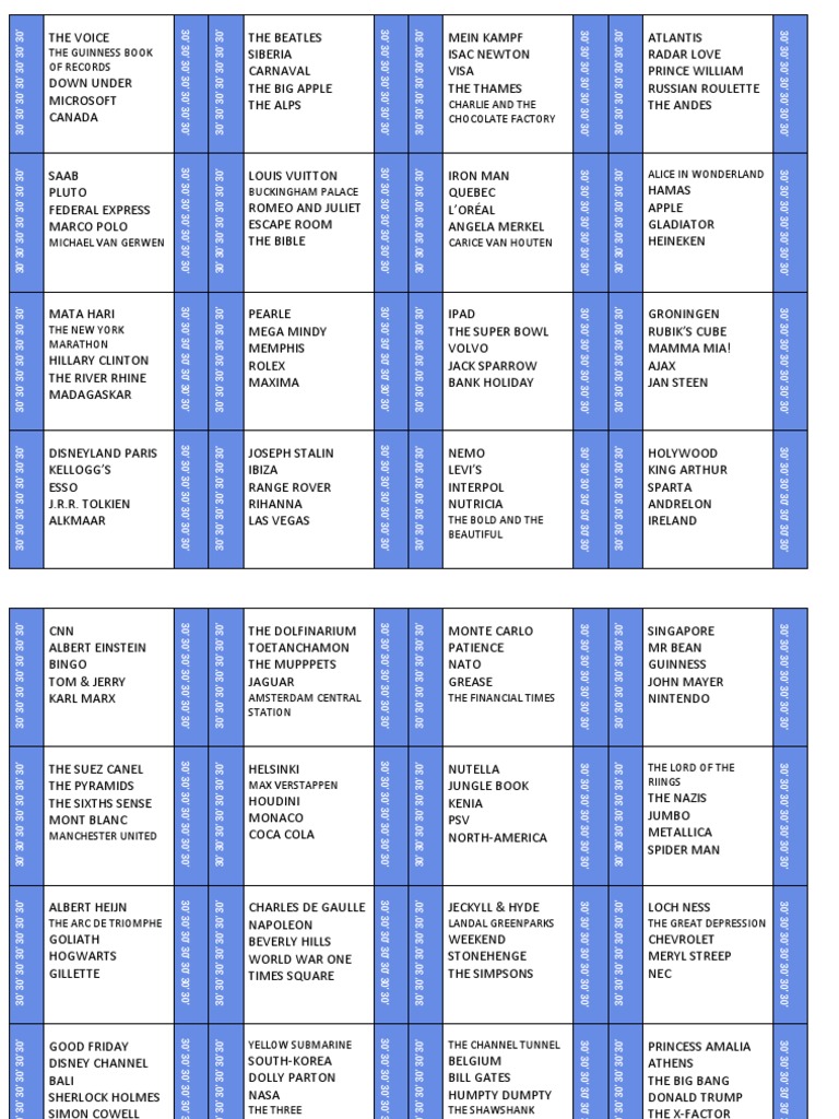 30 Seconds Cards | PDF