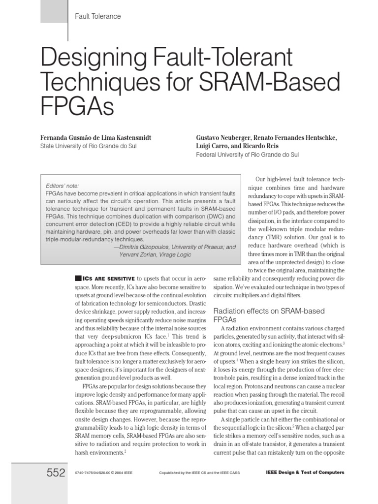Design Techniques For Fault Tolerance | PDF | Field Programmable Gate ...