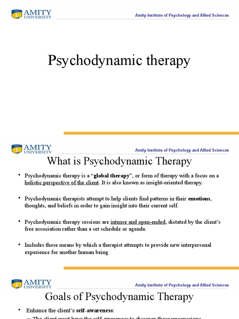 Psychodynamic Therapy | PDF | Psychotherapy | Unconscious Mind