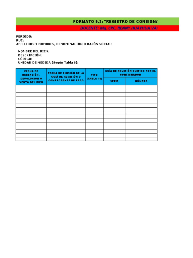Registro de Consignaciones 9.2 | PDF