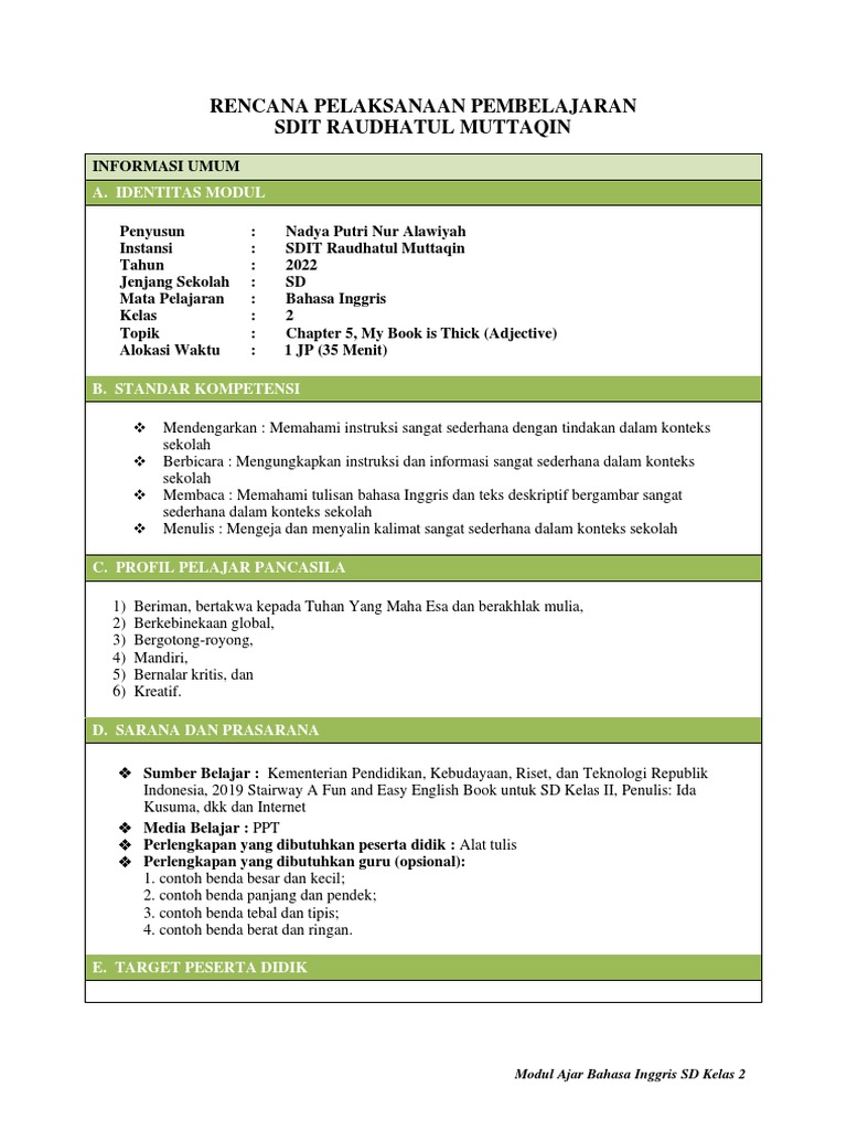 Modul Bhs Inggris Kelas 2 Pdf Pdf