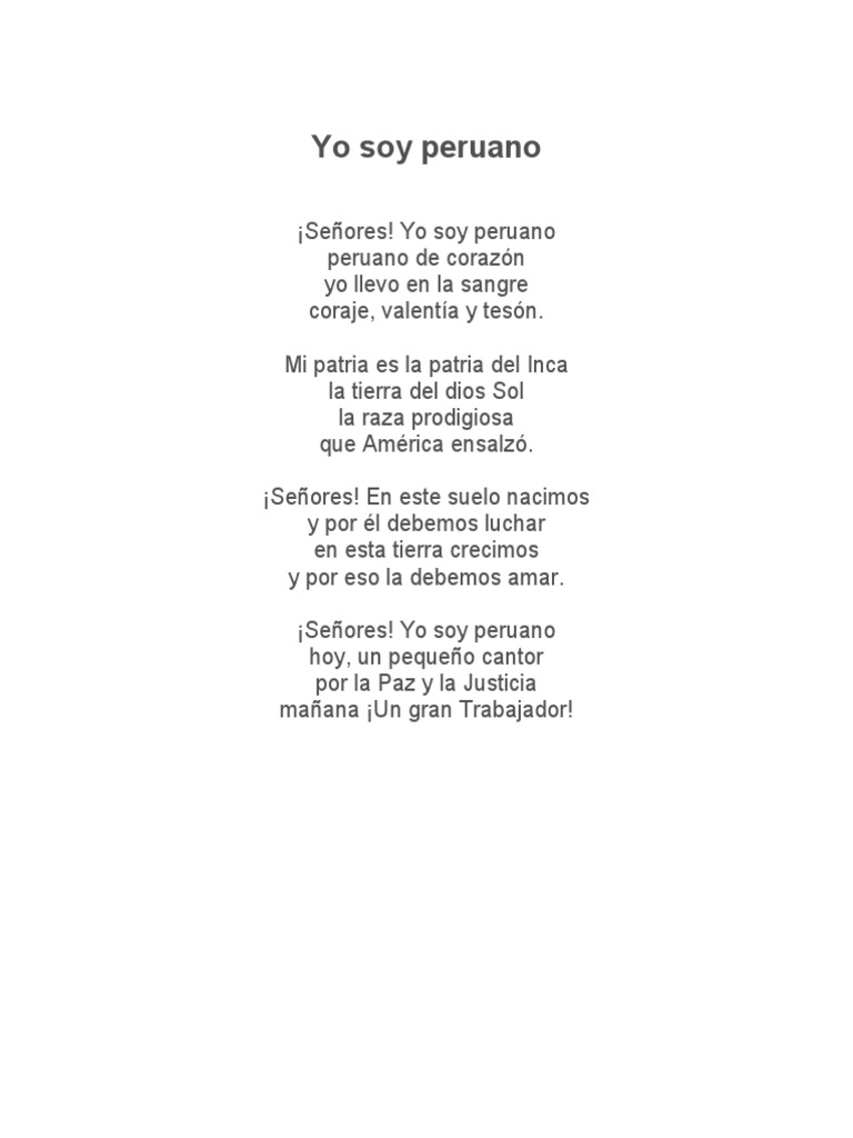 Yo Soy Peruano | PDF