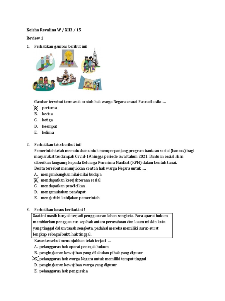 XII3 - Keisha Revalina - Review 1 PPKN-1 | PDF