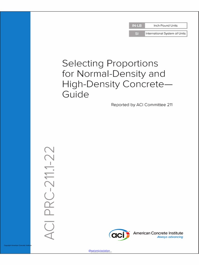 Aci PRC 211 1 2022 PDF | PDF