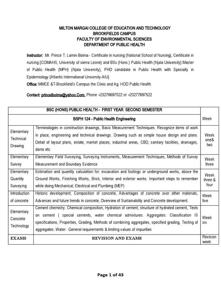 Public Health Engineering Notes | PDF | Surveying | Framing (Construction)