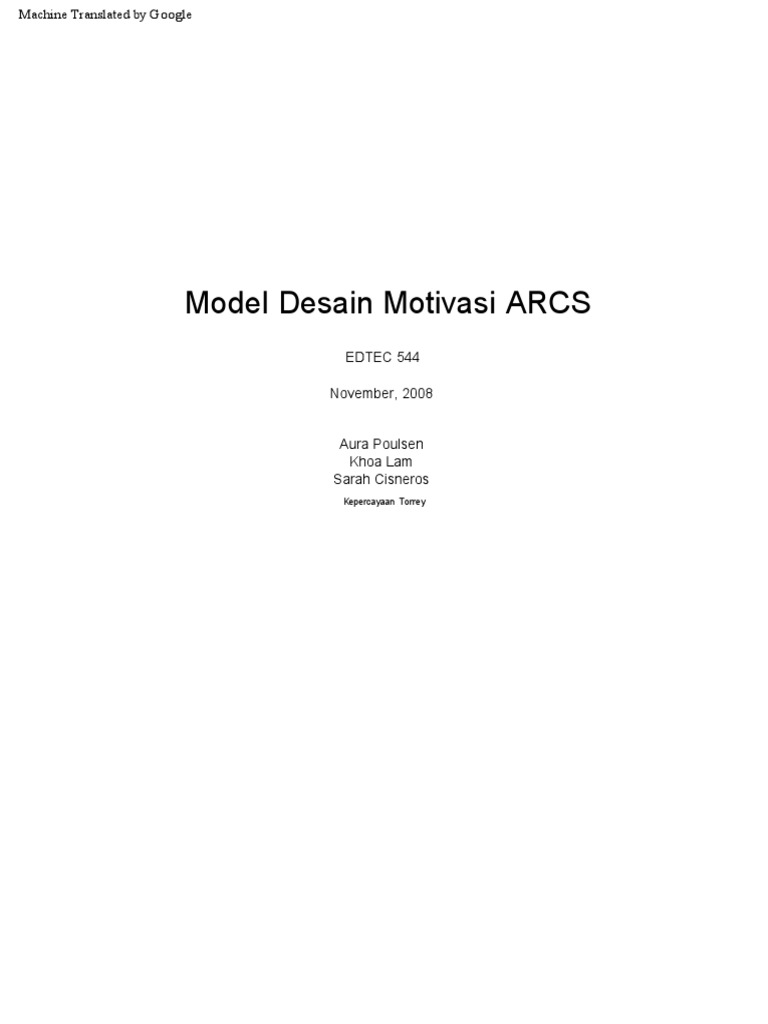 ARCS Model of Motivational Design | PDF | Seni | Pengembangan Diri