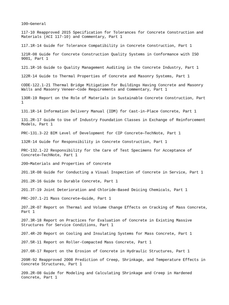 ACI Concrete Standards and Guides Compilation | PDF