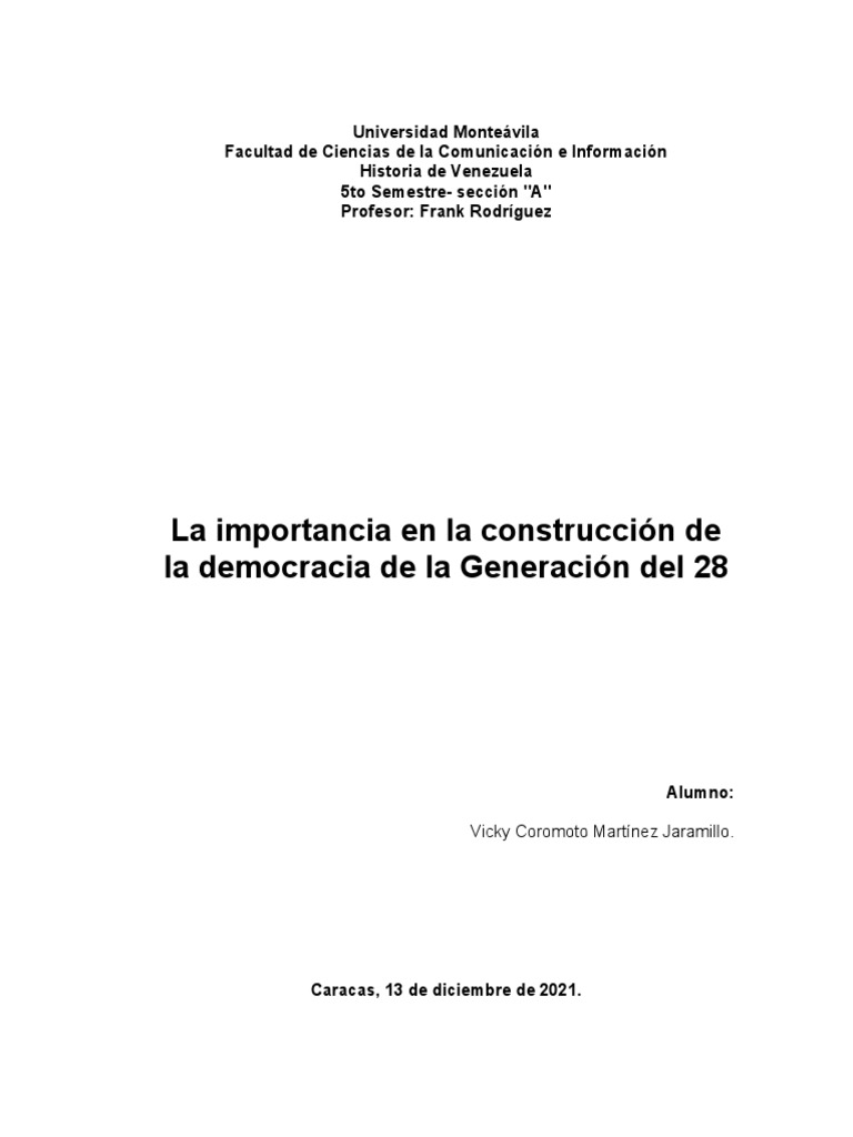 La Generación Del 28 | PDF