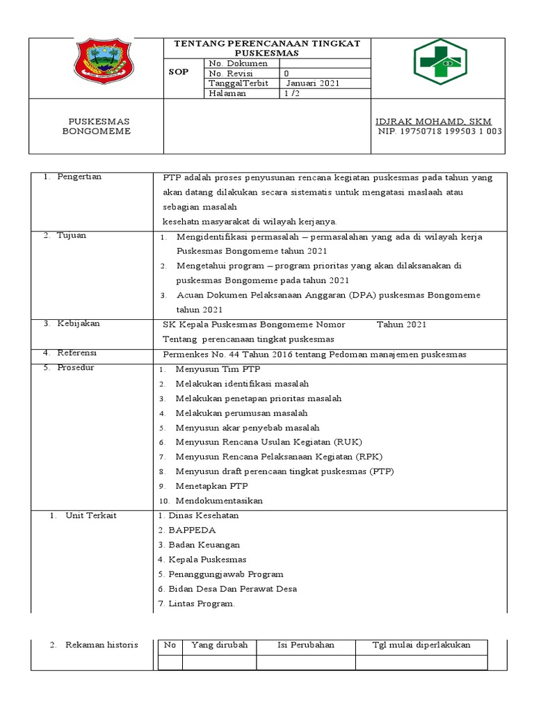 Sop Perencanaan | PDF
