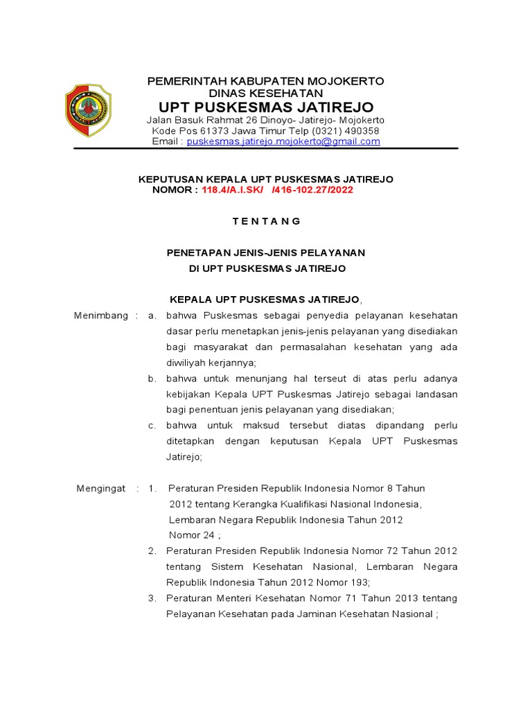 1.1.1.2 SK jenis jenis pelayanan.docx | PDF