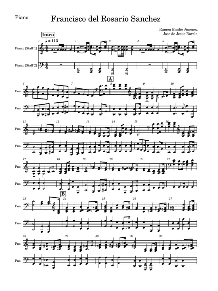 Himno A Sanchez-Piano PDF | PDF