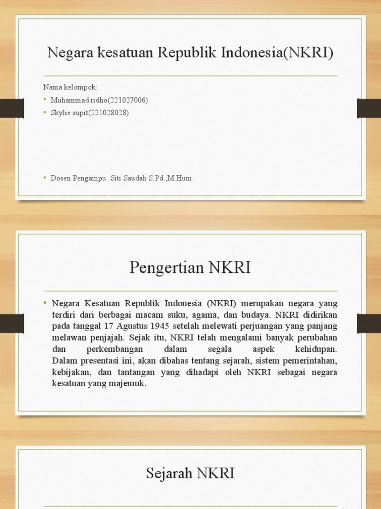 Negara Kesatuan Republik Indonesia (NKRI) | PDF