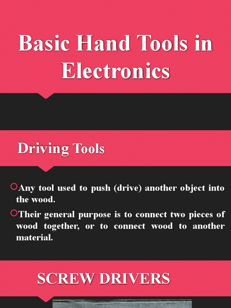 Essential Hand Tools for Electronics | PDF | Electrical Engineering ...