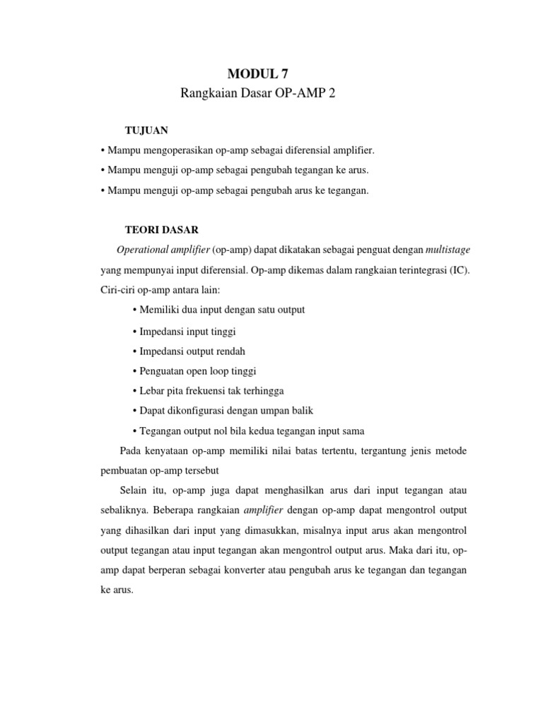 Modul 7 Praktikum Elektronika 1 PDF | PDF