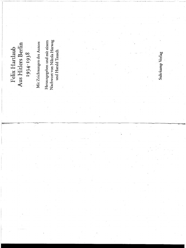 Hartlaub, Felix - Aus Hitlers Berlin PDF | PDF