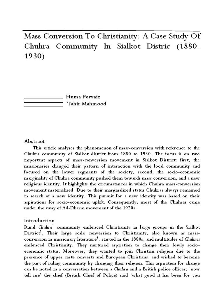 Sialkot Christianity History PDF | PDF