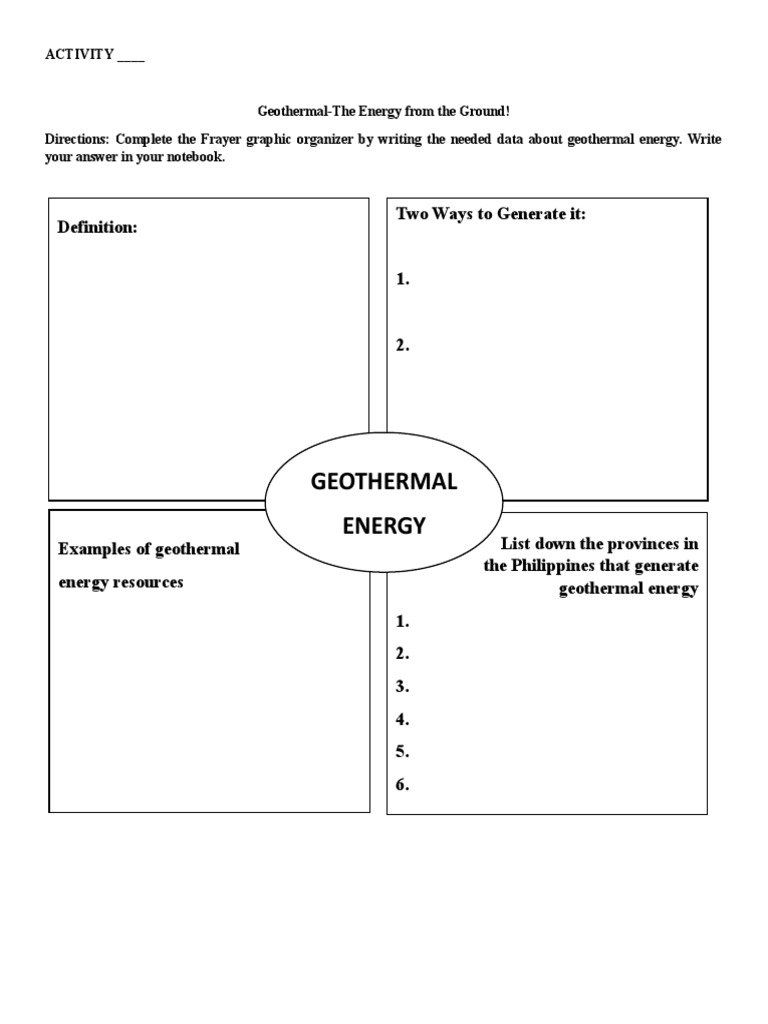 Worksheet_Geothermal Energy | PDF