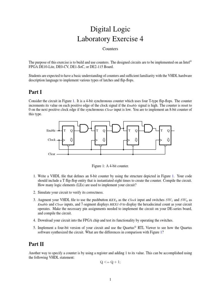 Vhdl Lab4 Pdf Vhdl Computer Science