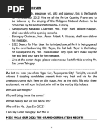 EMCEE - Script - For - Pageant Sample Lang | PDF