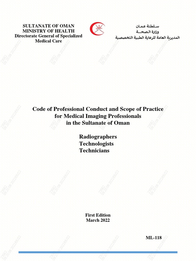 Code of Professional Conduct and Scope of Practice For Radiogrpahers ...