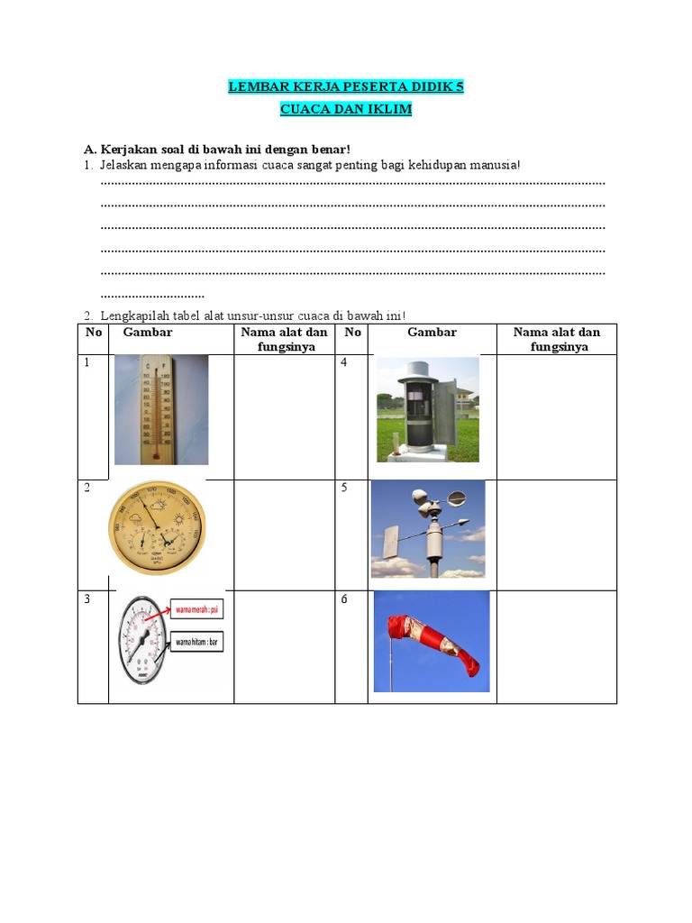 LKPD Atmosfer (Iklim Dan Cuaca) | PDF