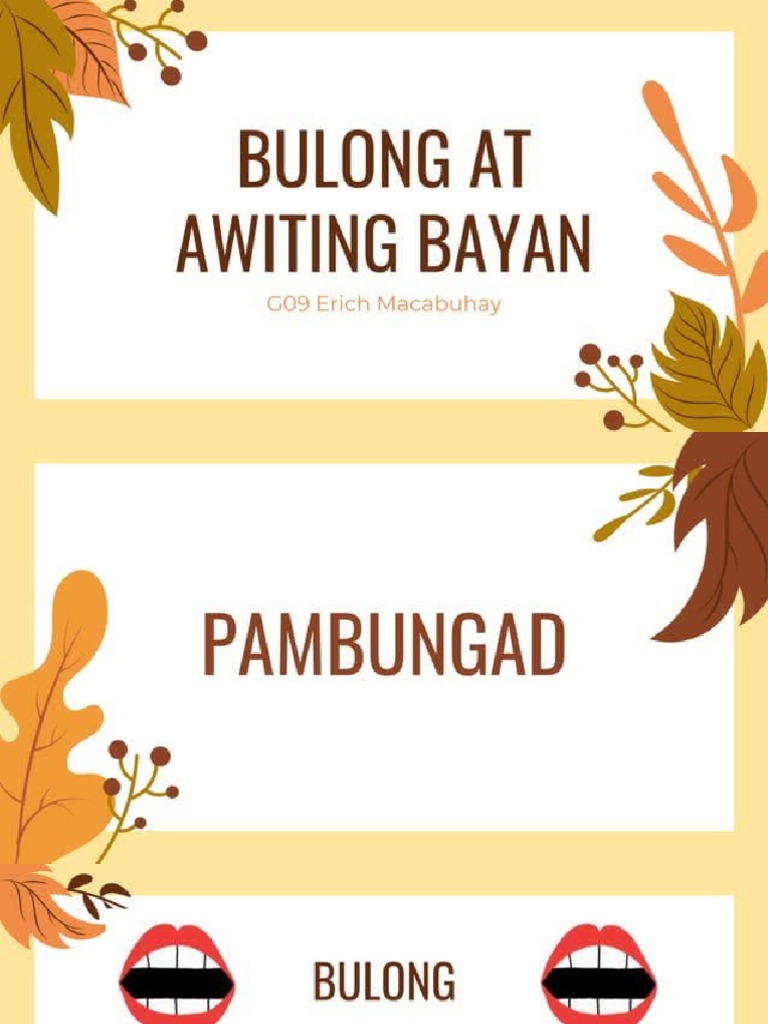 Awiting Bayan at Bulong (Filipino) | PDF