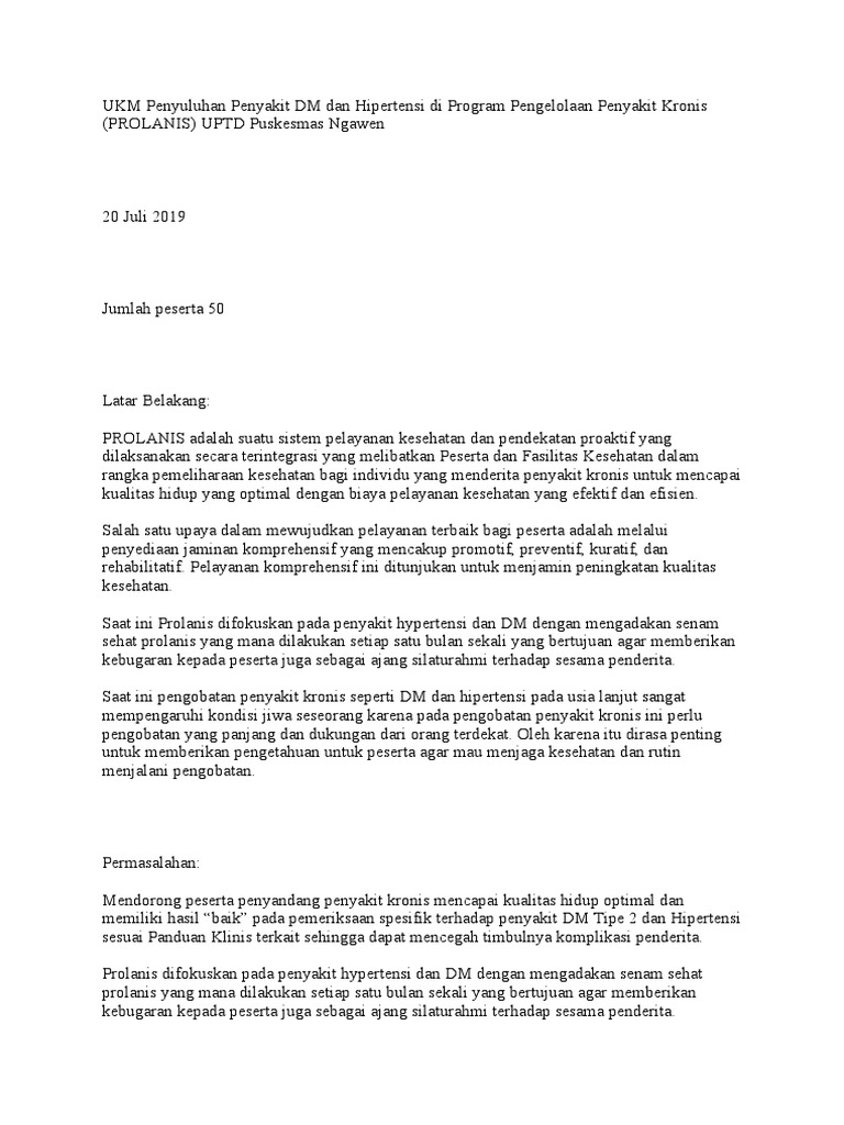 Penyuluhan DM HT PROLANIS | PDF