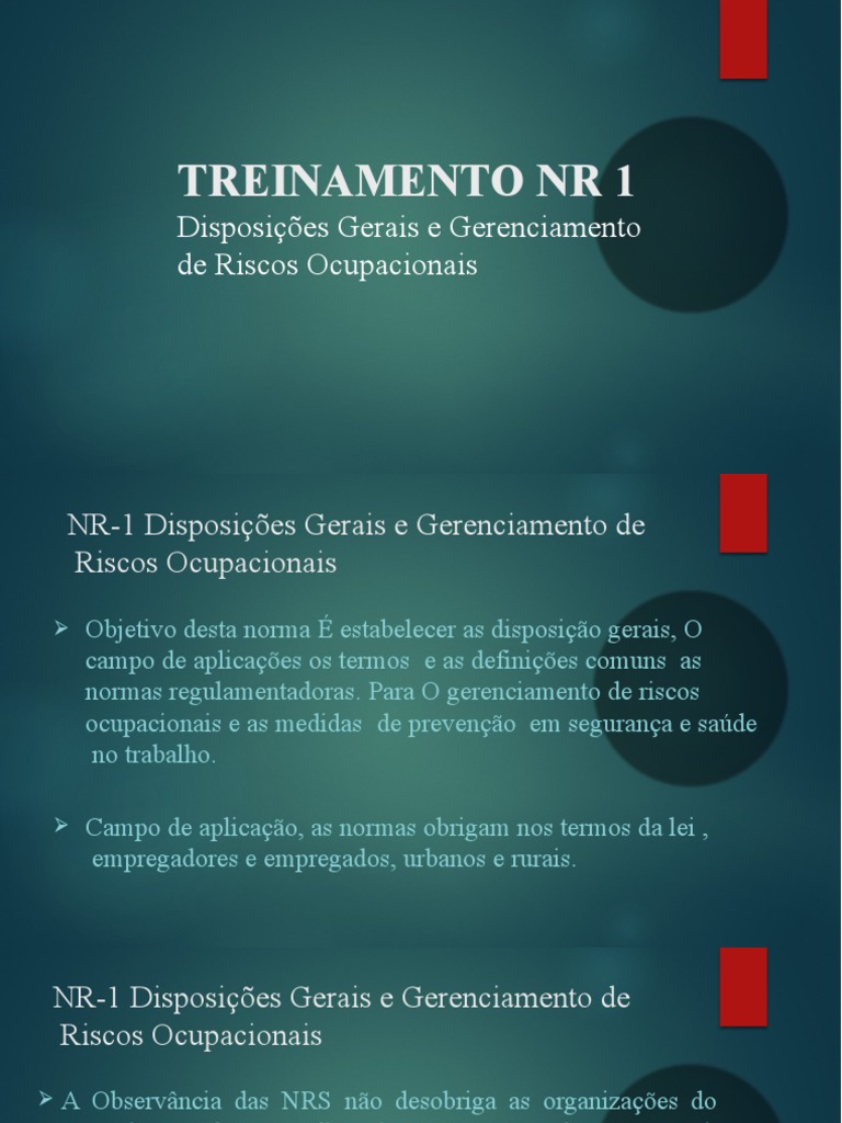 Treinamento NR 1 | PDF | Desenvolvimento profissional | Fatores humanos e Ergonomia