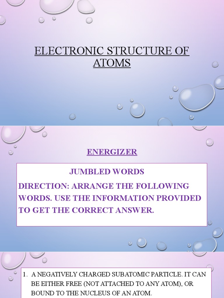 Electronic Structure of Atom | PDF