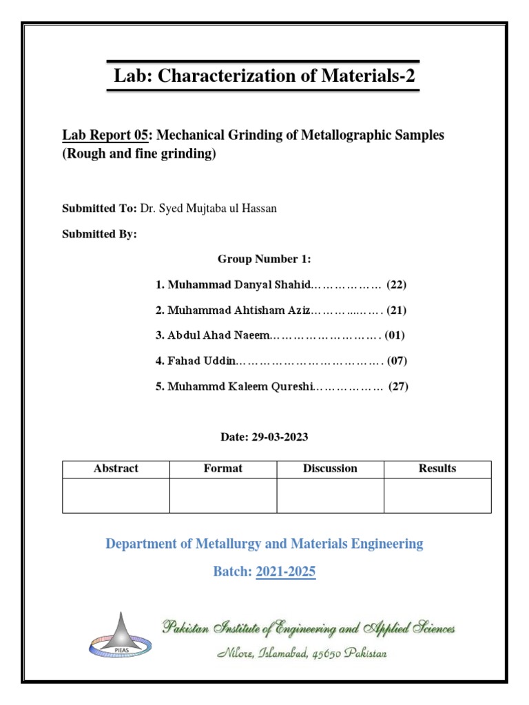 Lab Report 5 Final PDF | PDF | Abrasive | Grinding (Abrasive Cutting)