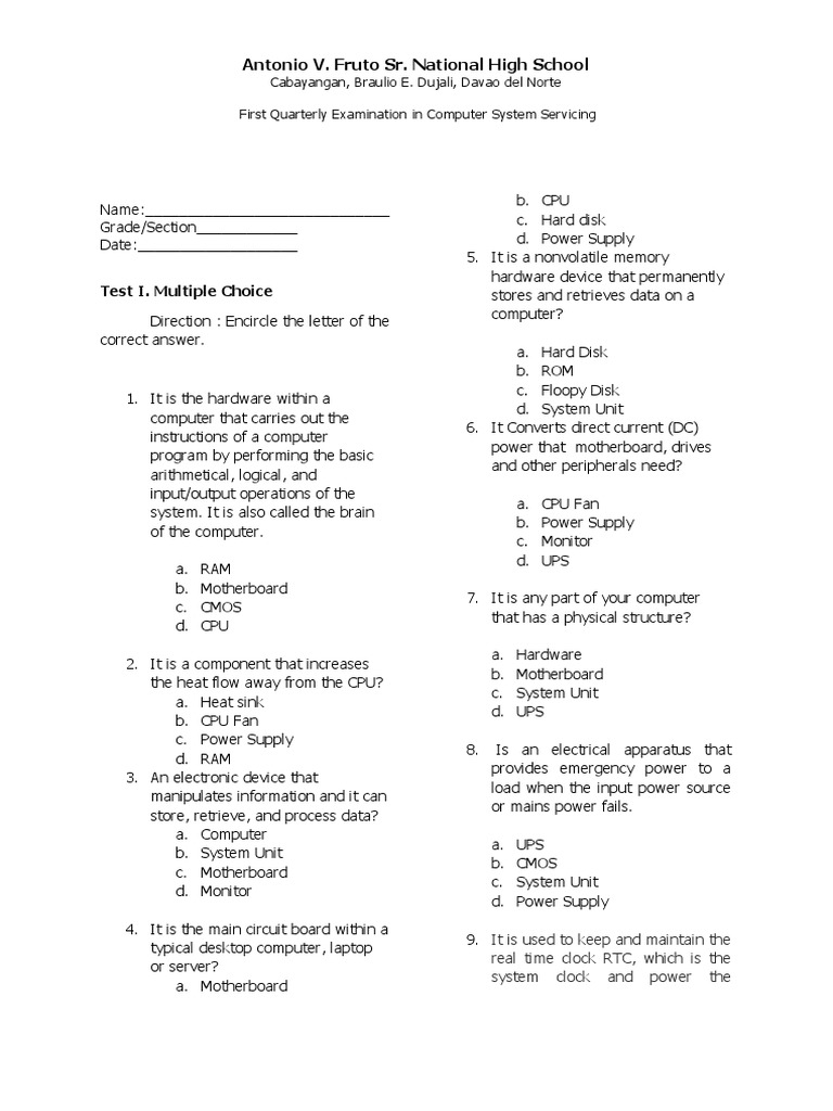 Second Quarterly Exam in CSS | PDF