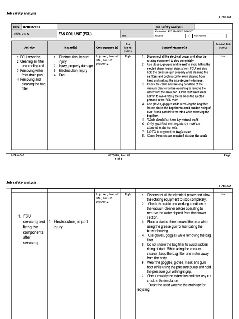 Jsa Fan Coil Unites Maintenance | PDF
