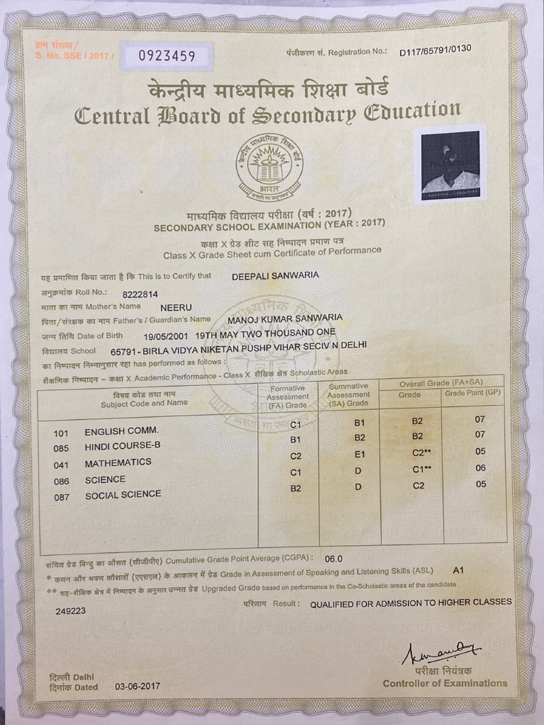 10th Marksheet PDF | PDF | Student Assessment And Evaluation ...