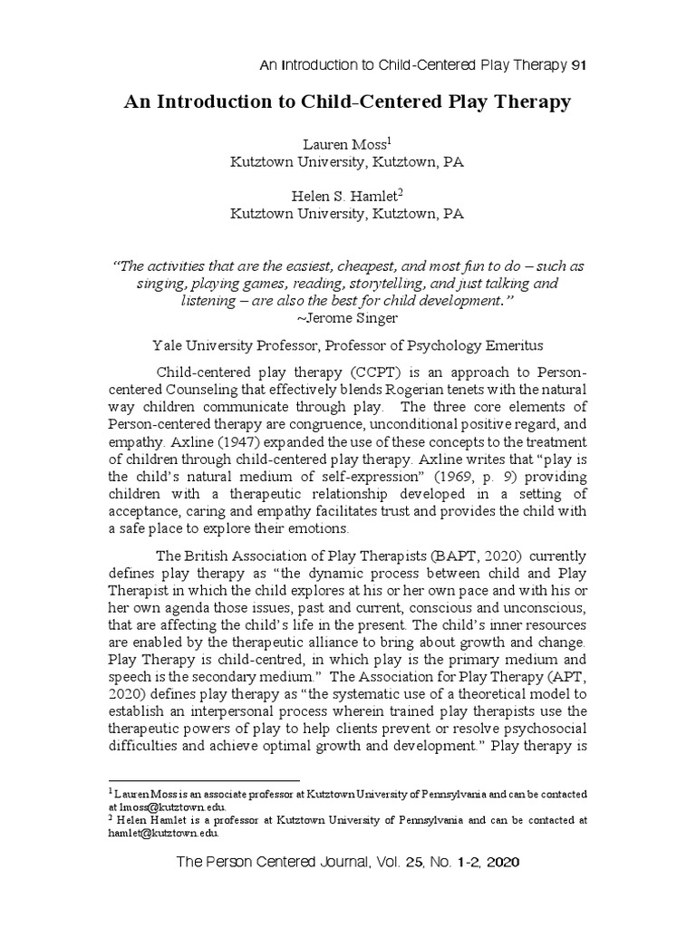 Introduction to Child-Centered Play Therapy | PDF | Play Therapy ...