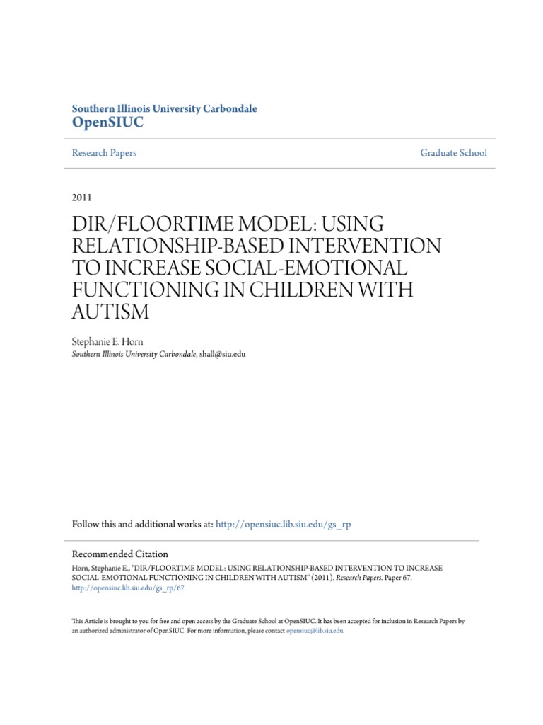 Dir - Floortime Model - Using Relationship-Based Intervention To Inc ...