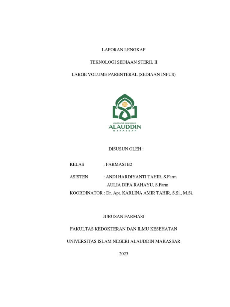 Laporan lengkap sediaan infus revisi kls | PDF