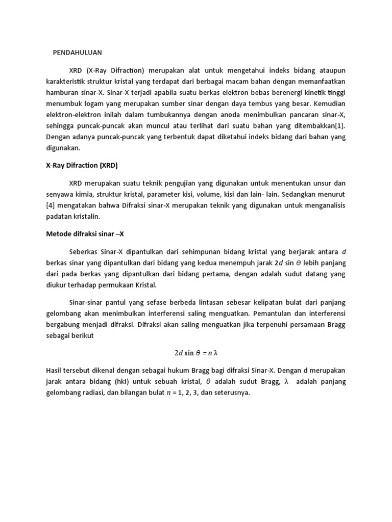 X-Ray Difraction (XRD) | PDF | Sains & Matematika