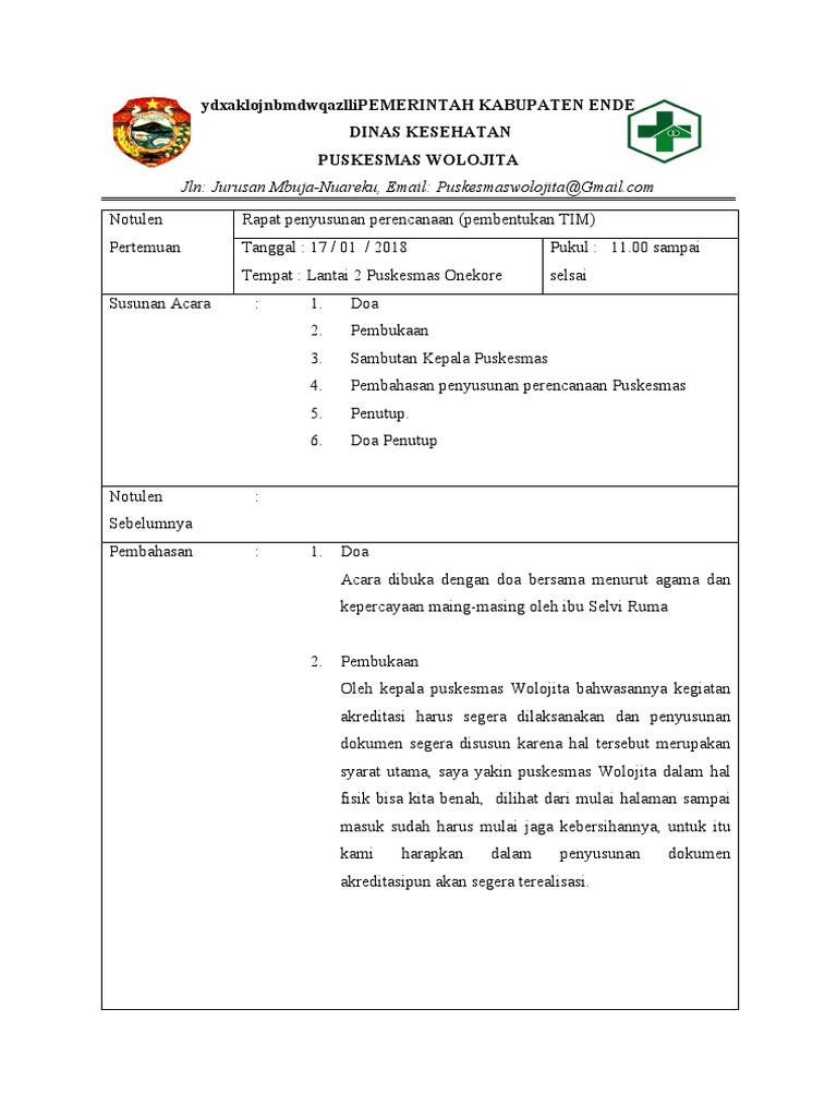 Notulen Rapat Perencanaan PKM Ep 1 1 1 | PDF