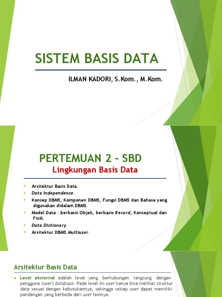 SBD Pertemuan 2 - Lingkungan Basis Data | PDF