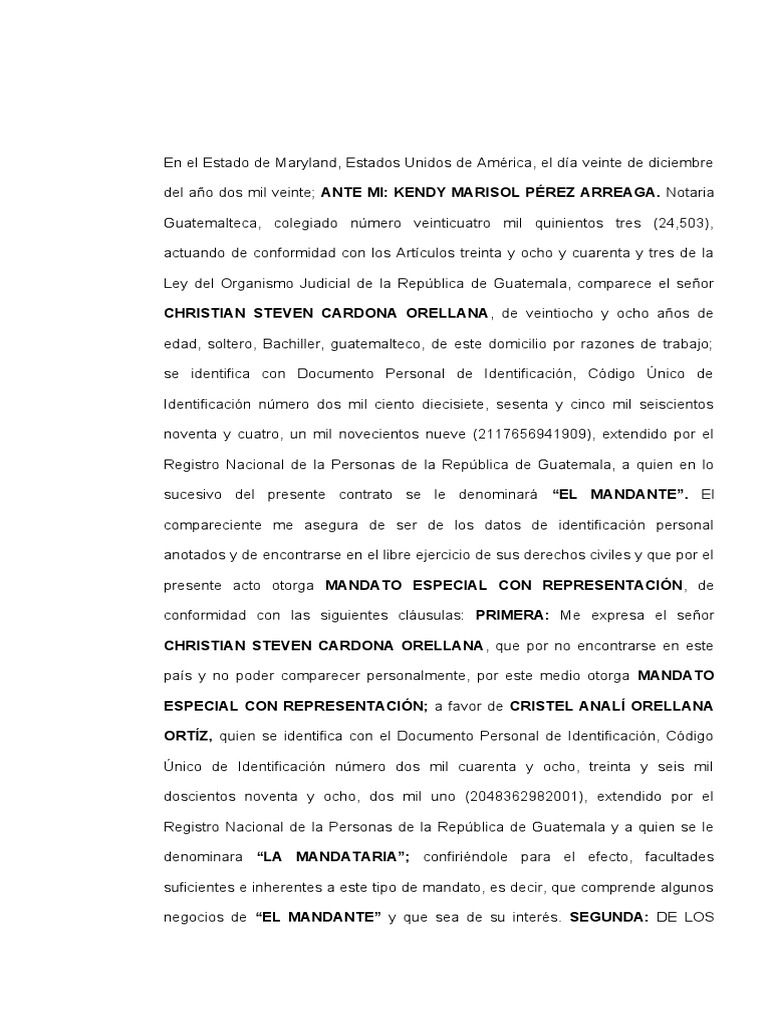 Mandato Extranjero | PDF