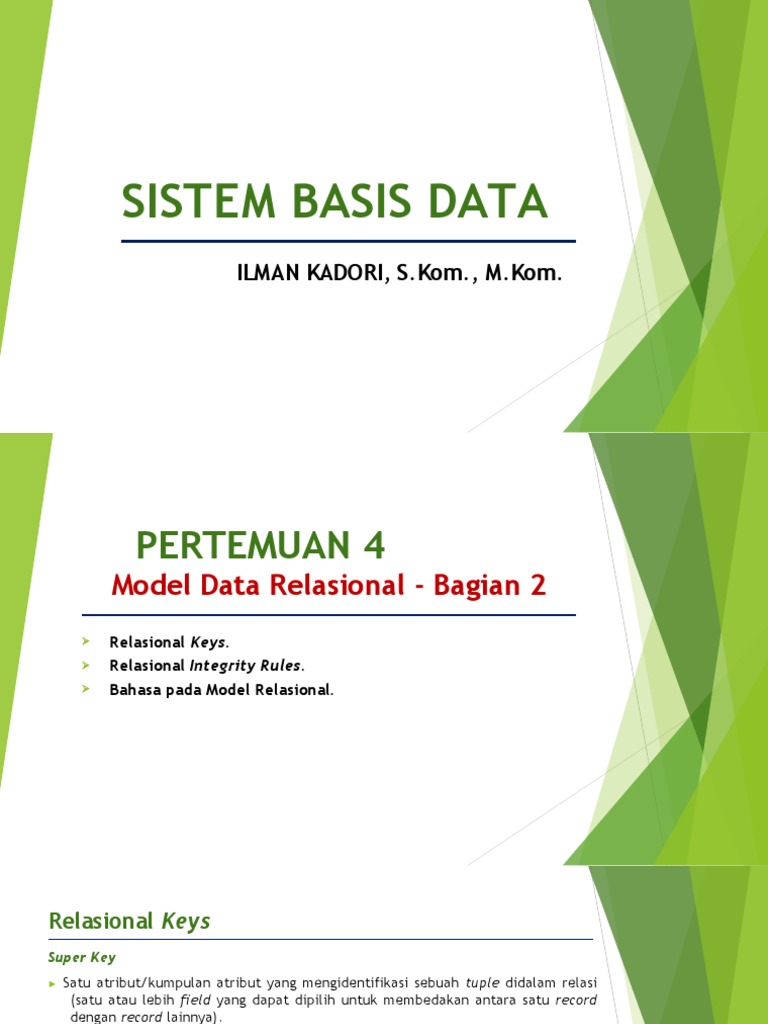 Kunci Relasional dalam Basis Data | PDF | Metode & Bahan Ajar