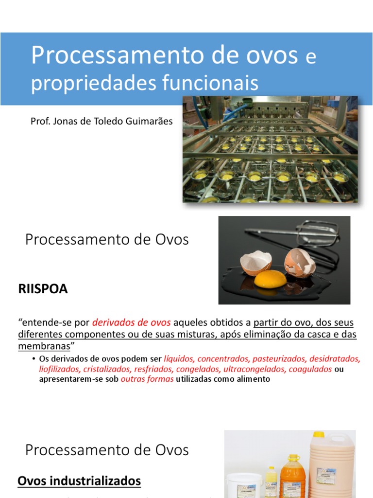 Aula 8 - Processamento de Ovos PDF | PDF | Emulsão | Química